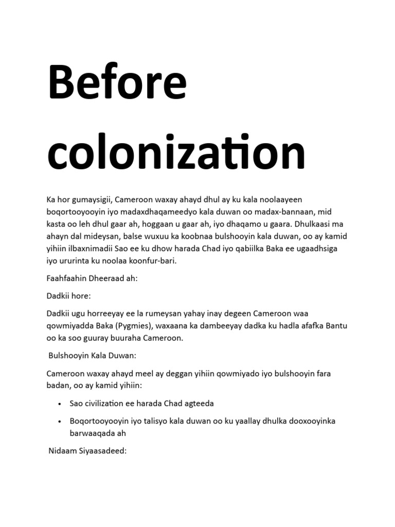 Cameroon Before Colonization | PDF