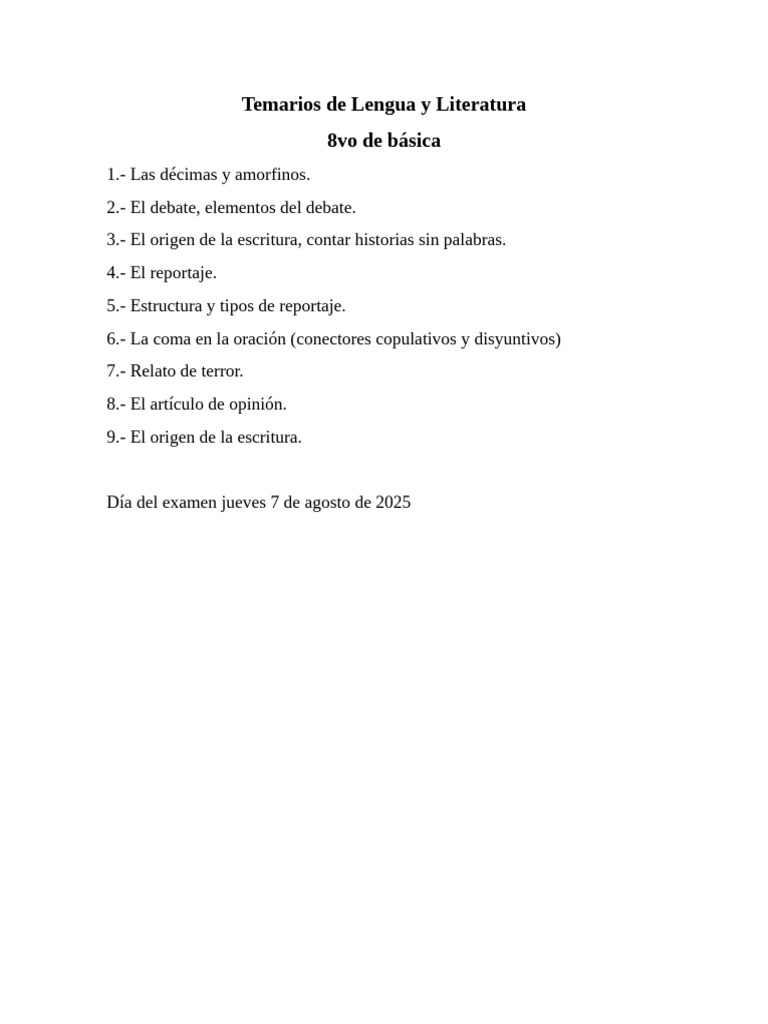 Temarios de Lengua y Literatura 8vo-7901754013210 | PDF