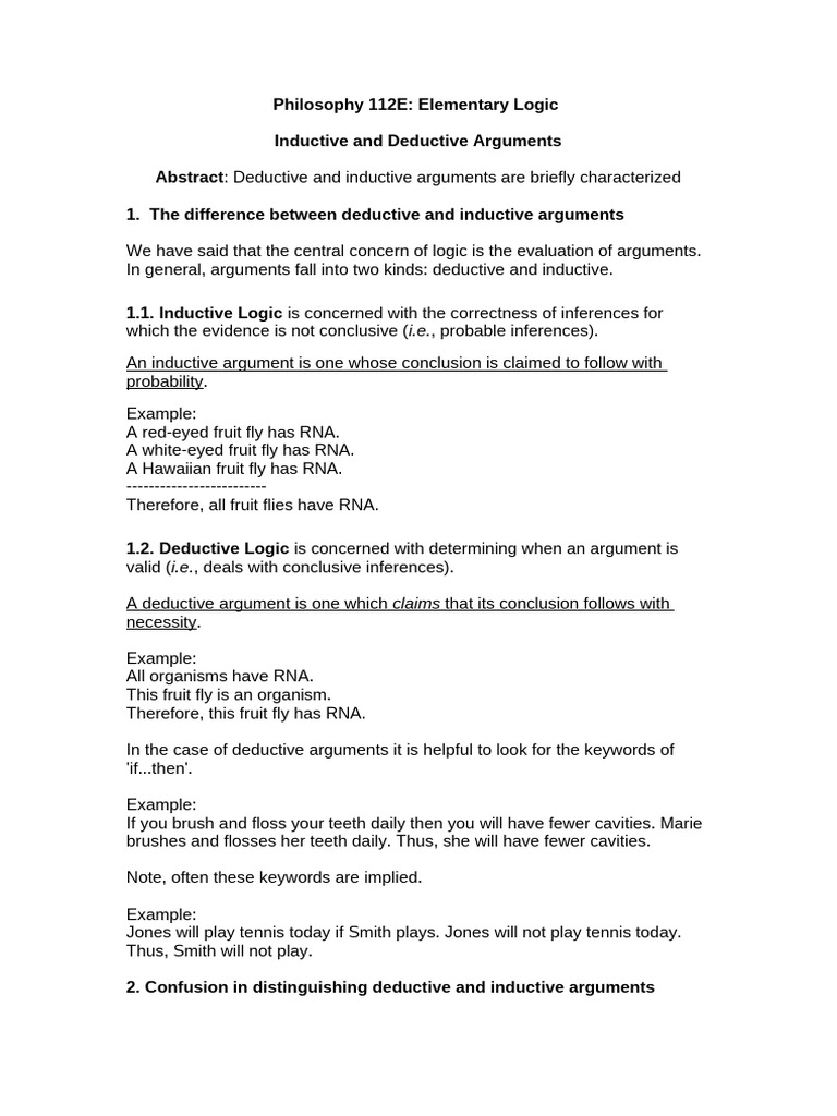 Understanding Inductive and Deductive Logic | PDF | Deductive Reasoning ...