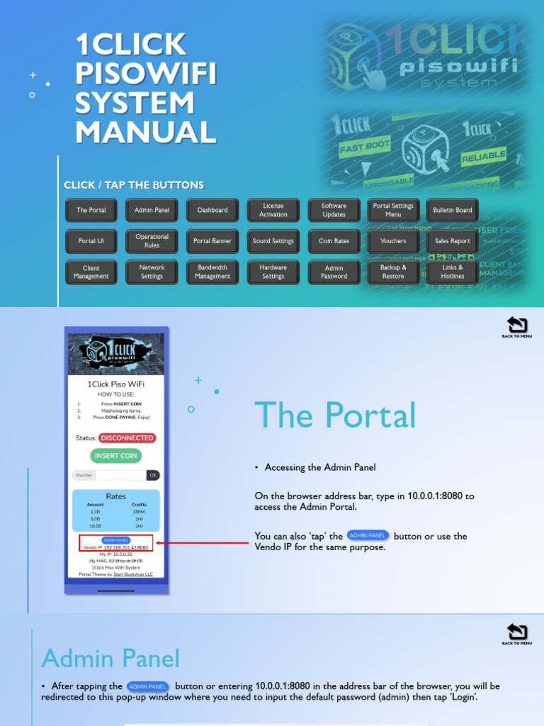 1click Pisowifi System Manual | PDF | Computer Network | Password
