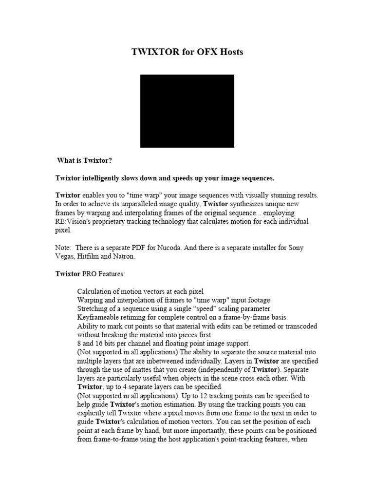 Twixtor OFX Plugin User Guide | PDF | Parameter (Computer Programming ...