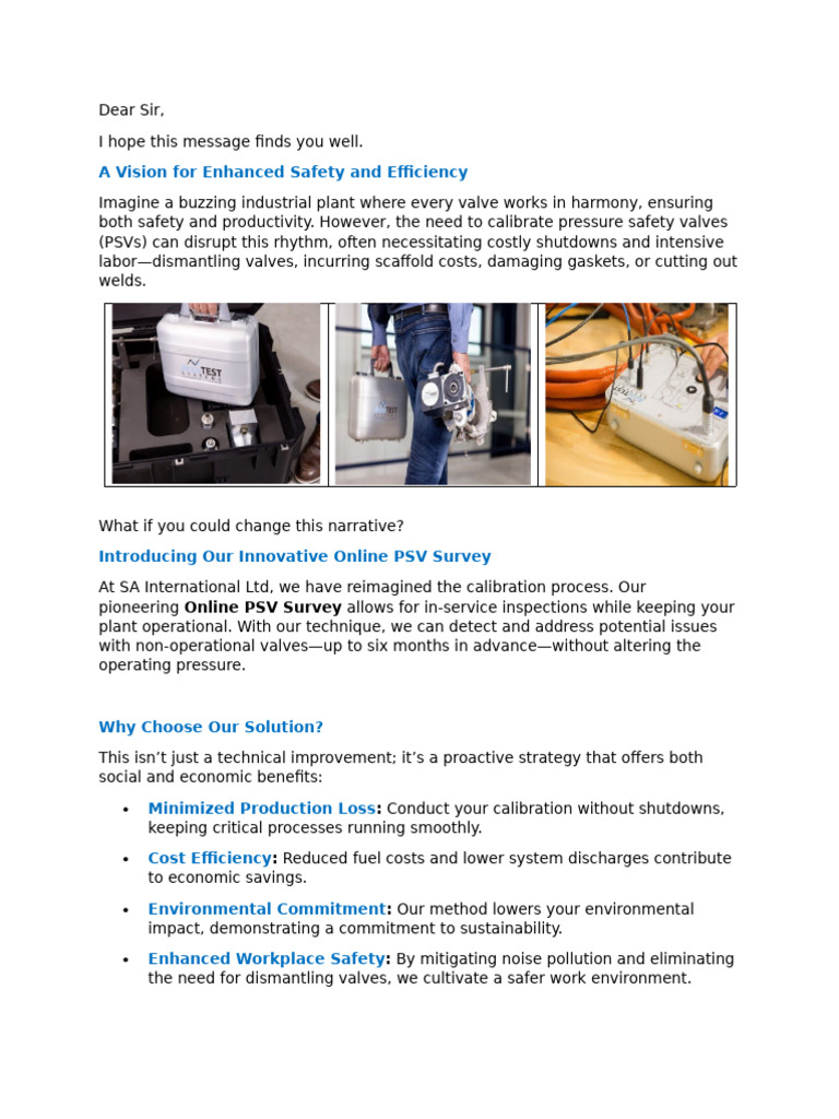 PSV Calibration With ONLIVE Innovative Solutions | PDF | Safety ...