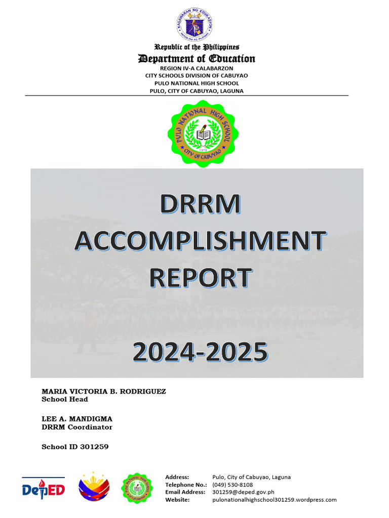DRRM Accomplishment Report 2025 | PDF | Emergency Management | Emergency Evacuation