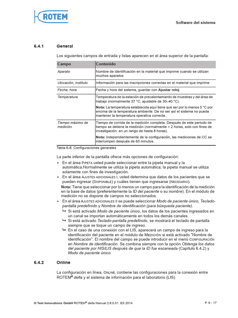 Configuración del Software ROTEM® delta | PDF | Tecnología de ...