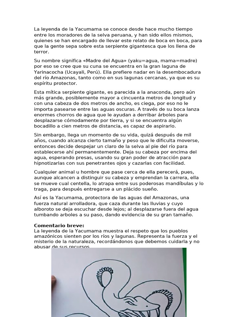 La Leyenda de La Yacumama | PDF