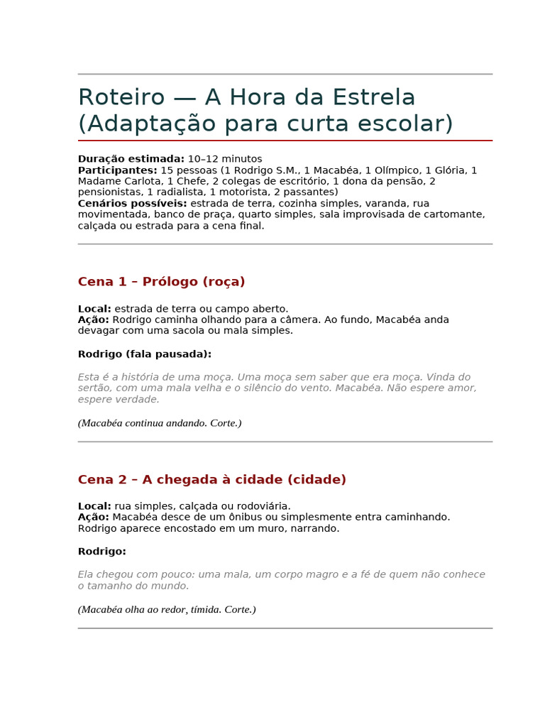 Roteiro potente kkkk | PDF