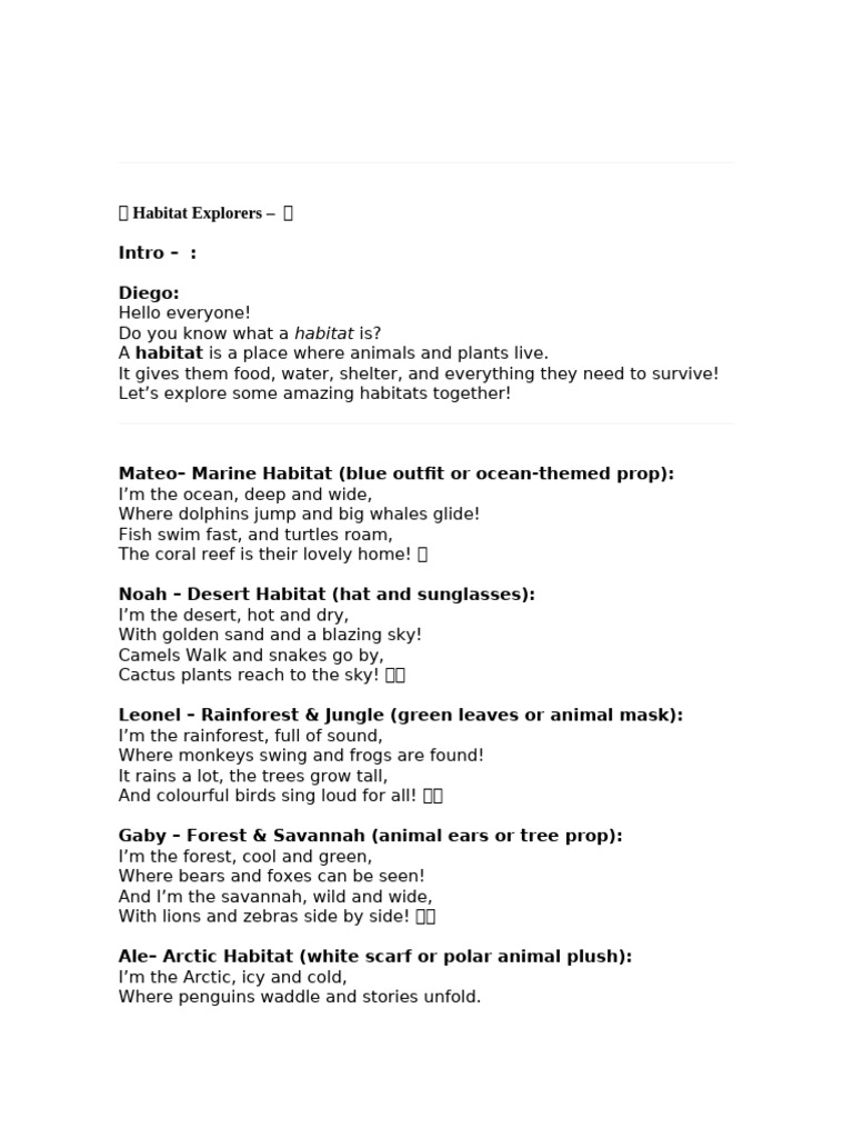? Habitat Explorers | PDF
