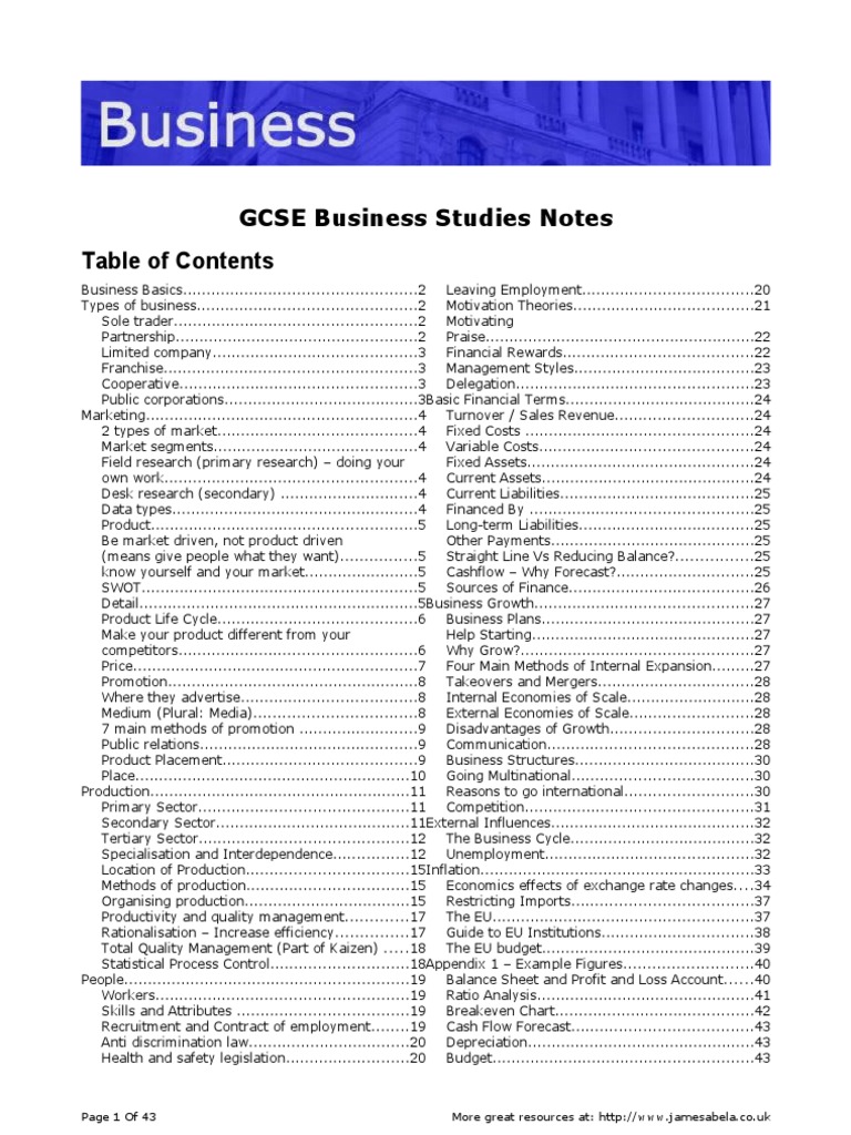 GCSE Business Notes | PDF | Inflation | Member State Of The European Union