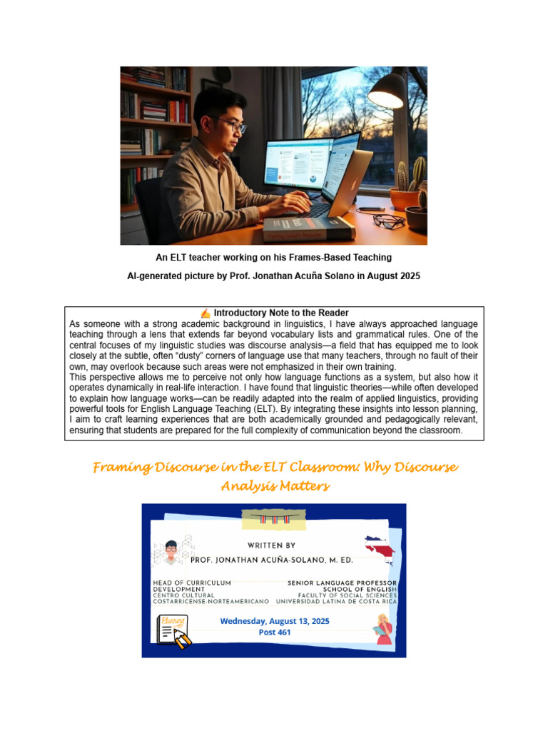 Framing Discourse in The ELT Classroom | PDF | Linguistics | Language ...
