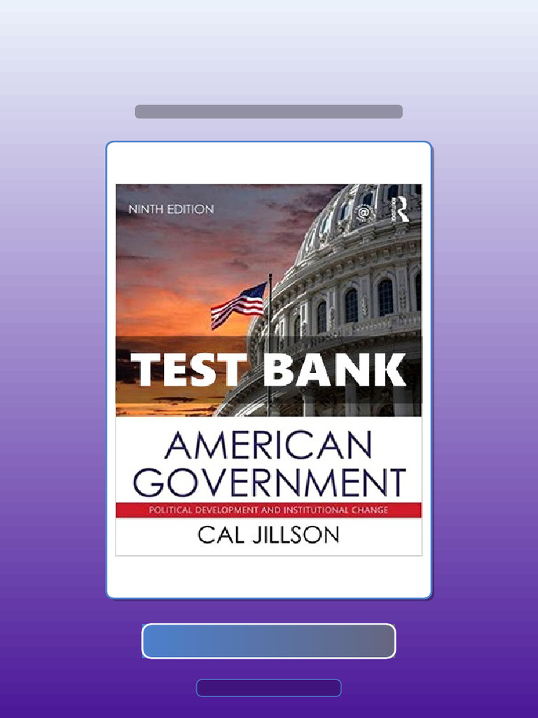 American Government Political Development and Institutional Change 9th Edition Jillson Ebook and ...