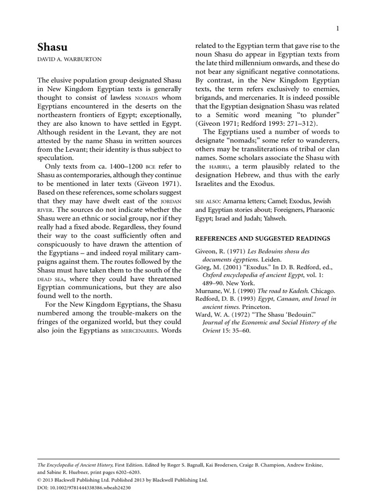 Shasu | PDF | Canaan | Old Testament Books