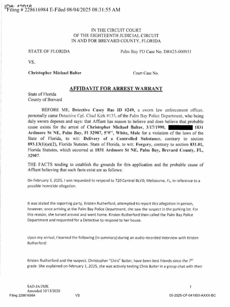 Affidavit For Arrest Warrant | PDF | Affidavit | Arrest