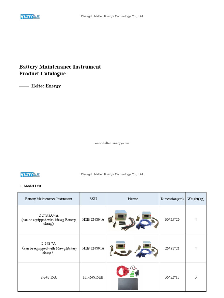 Battery Maintenance Instruments Overview | PDF | Battery Charger ...