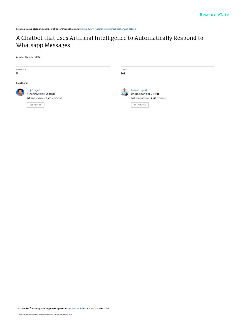 A Chatbot That Uses Artificial Intelligence To Automatically Respond To ...