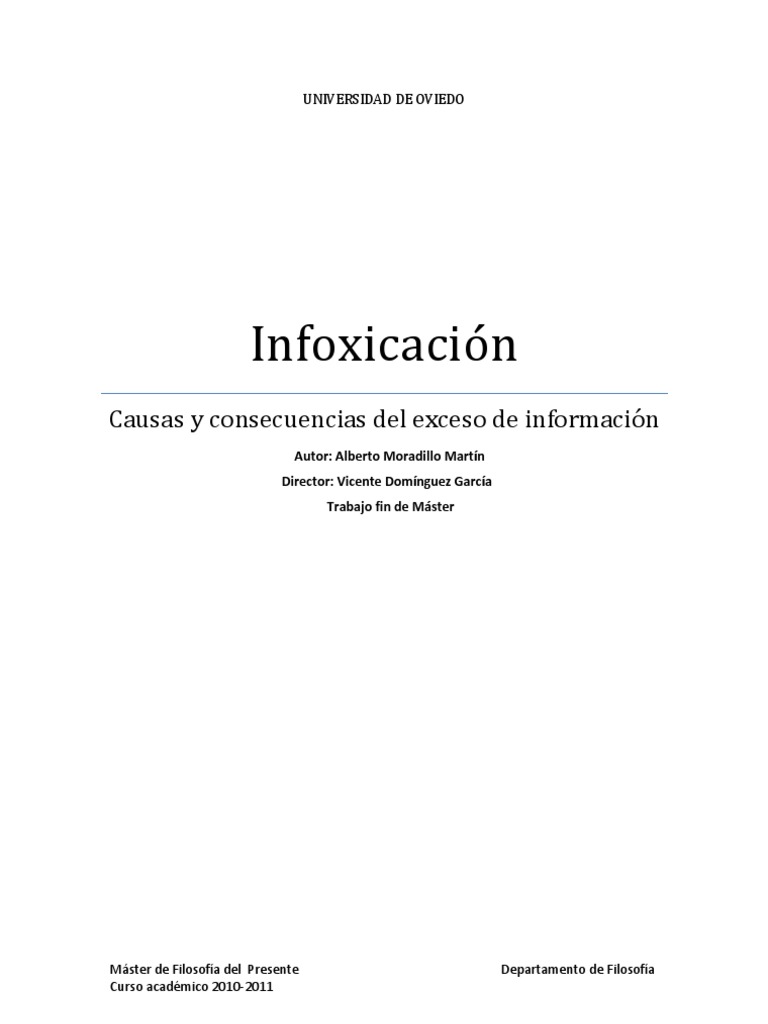 Infoxicación. Causas y Consecuencias Del Exceso de Información. | PDF ...