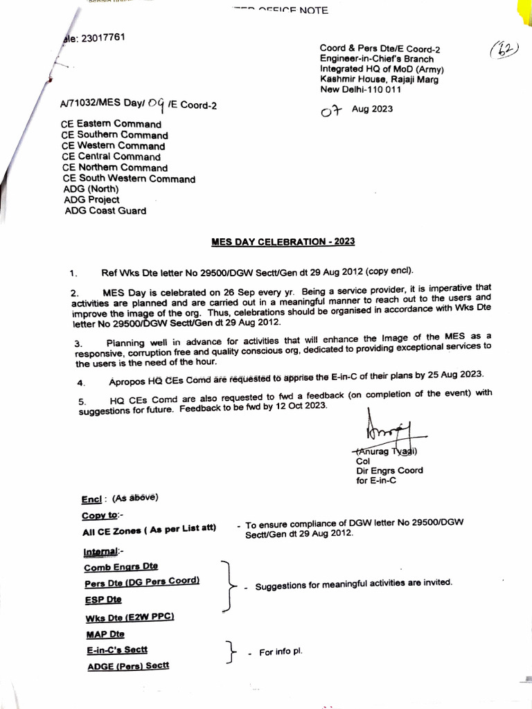 MES Day Celebration Guidelines 2023 | PDF