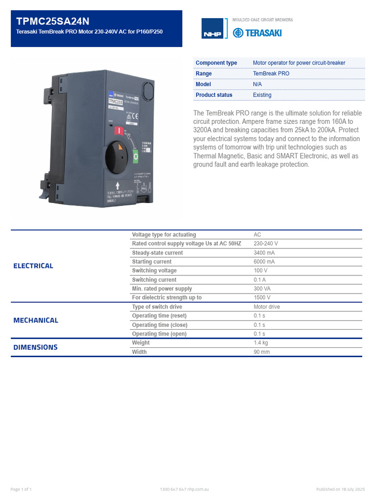 Tpmc25sa24n NZ TBP Motor Datasheet | PDF | Power Engineering | Electronics