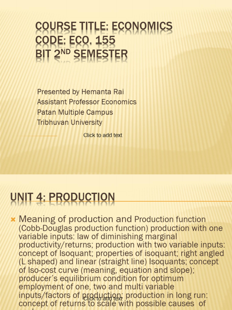 Economics of Production Functions Explained | PDF | Labour Economics ...