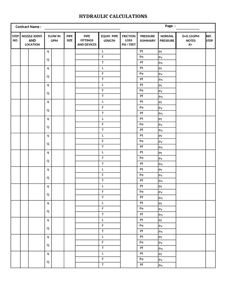 Hydraulic Pump Calculations Overview | PDF | Pipe (Fluid Conveyance ...