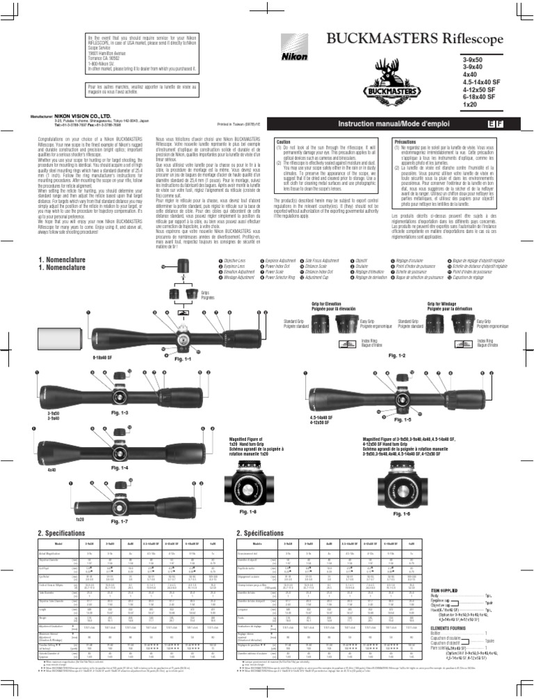 Buckmaster (097B) 1E 1P | PDF | Telescopic Sight | Equipment