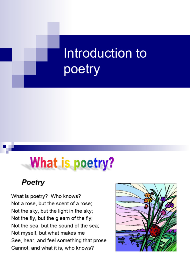 Introduction to Poetry Wk 2 | PDF | Poetry | Metre (Poetry)
