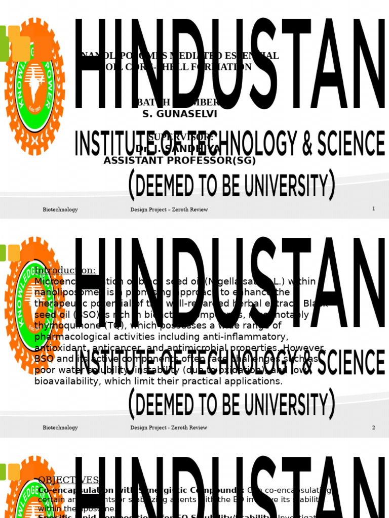 Zeroth Review Sem 5 | PDF | Biotechnology | Lipid