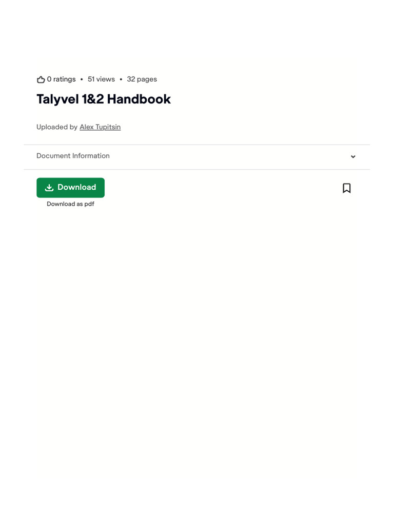 Talyvel 1 & 2 User Handbook | PDF
