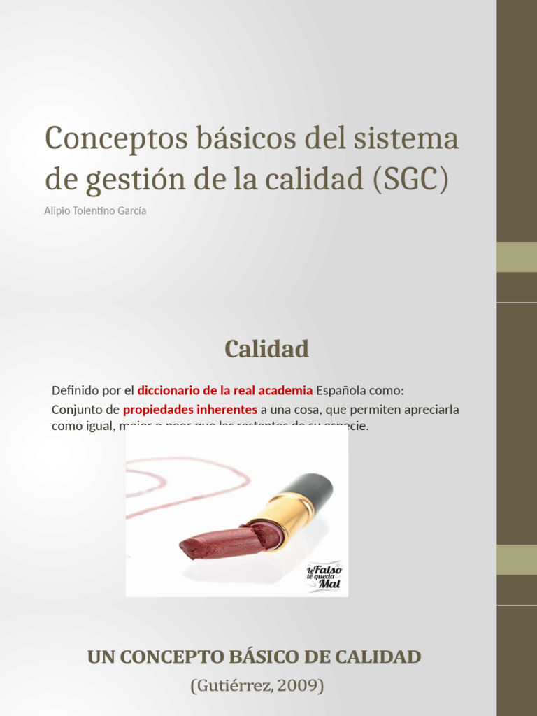 Teoría Conceptos Básicos de SGC | PDF | Calidad (comercial) | Gestión de la calidad