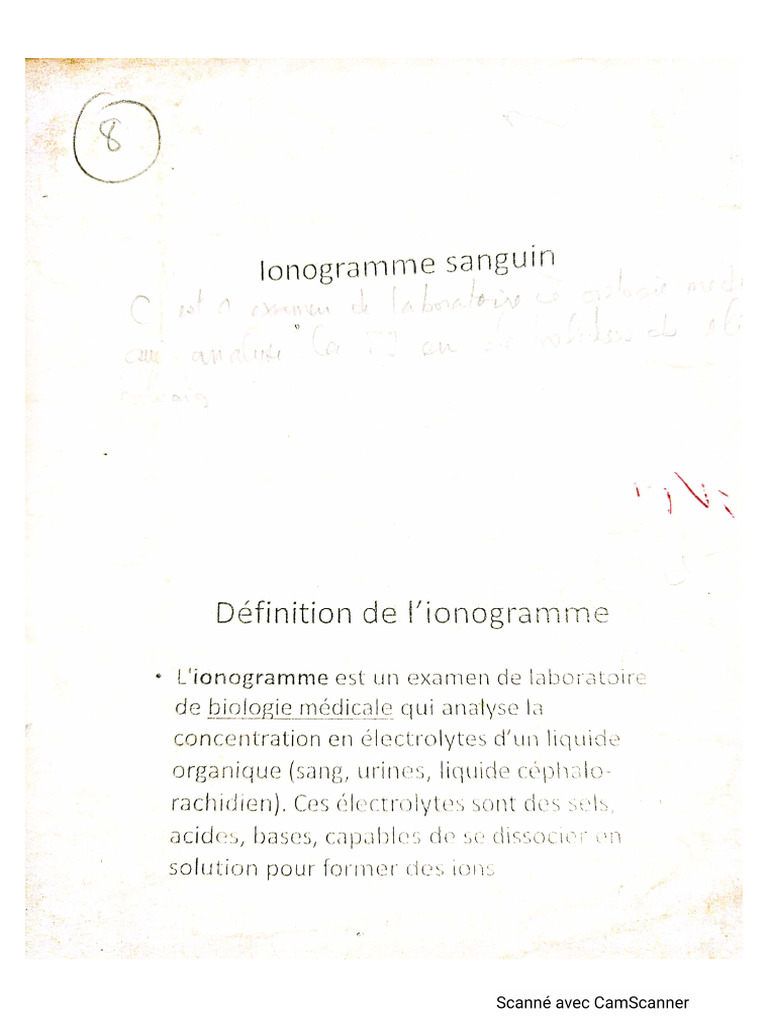 Biochimie Clinique 2 Ionogramme | PDF