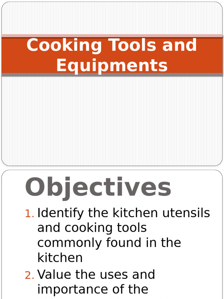 Cooking Tools and Equipments | PDF