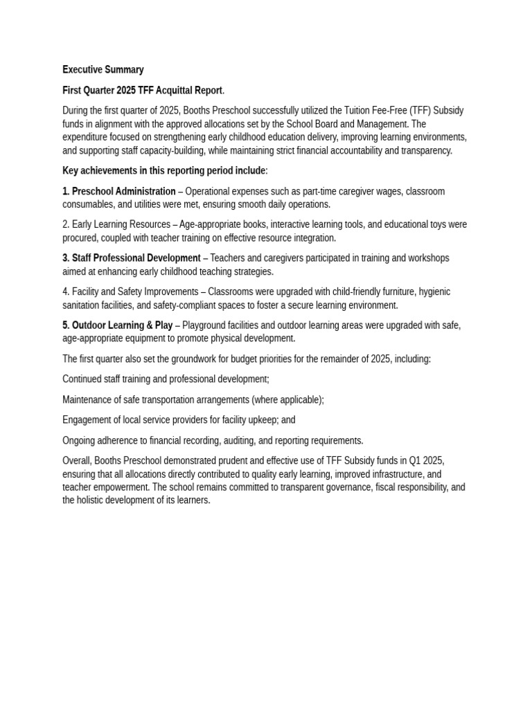 Executive Summary-Acquittal Report | PDF