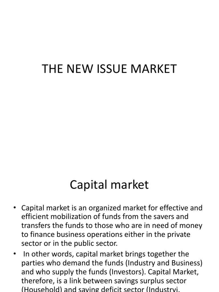 The New Issue Market | PDF | Capital Market | Securities (Finance)