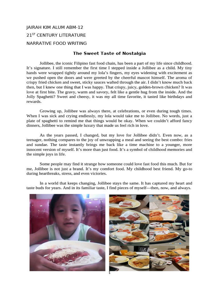 Narrative Food Writing | PDF