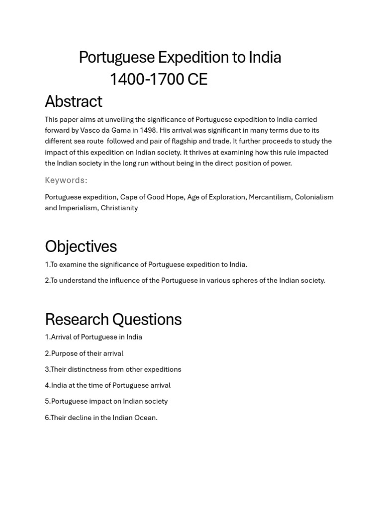 Portuguese Voyage Impact on India | PDF | Age Of Discovery | Portugal
