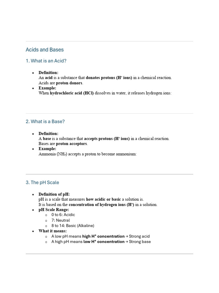 Properties and Uses of Acids and Bases | PDF | Acid | Ph