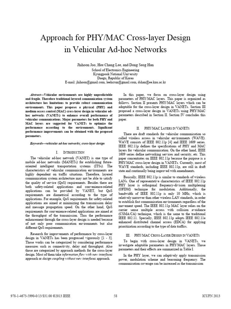 Approach For PHY/MAC Cross-Layer Design | PDF | Ieee 802.11 | Channel ...