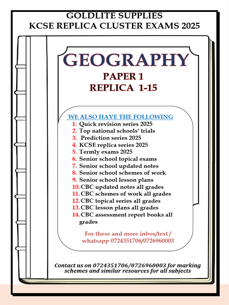 Kcse Replica Geo Pp1 2025 | PDF | Soil | Glacier