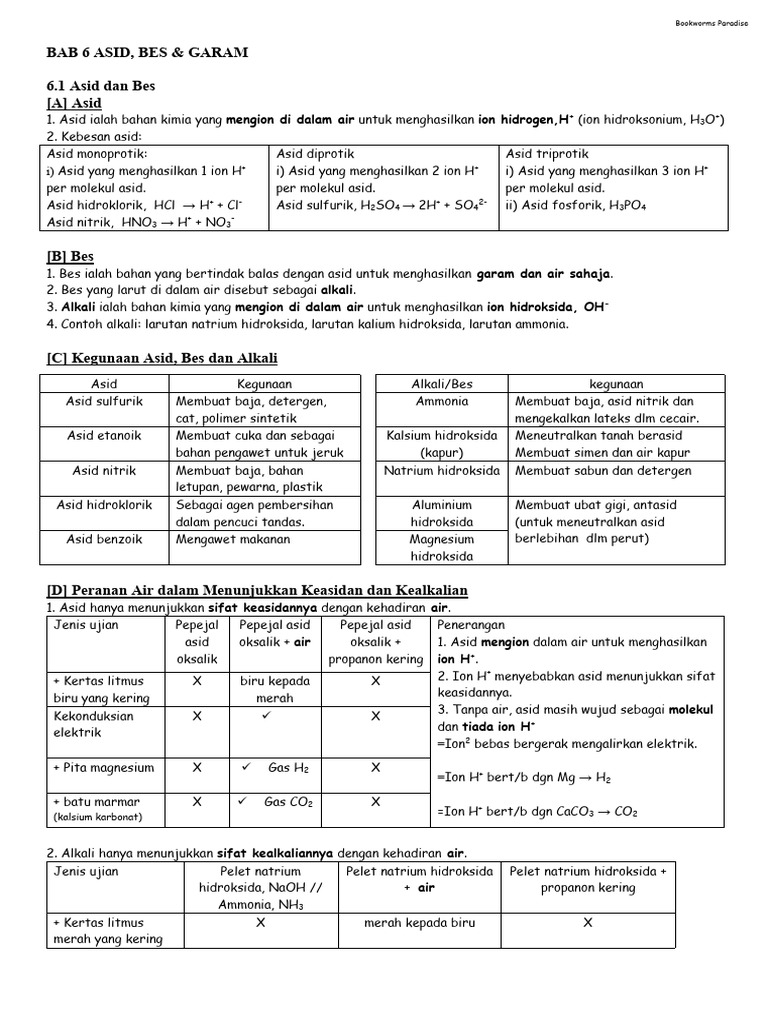 Bab 6 Nota Kimia T4 KSSM | PDF