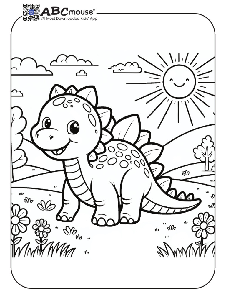 ABCmouse Stegosaurus Coloring Page 6 | PDF