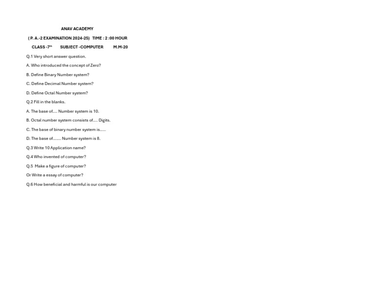 Class 7th Computer | PDF