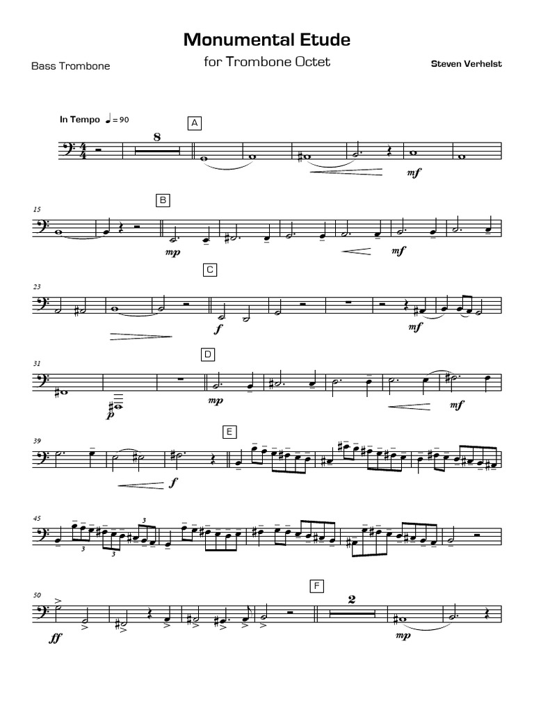 Monumental Etude - Octet - Bass Trombone | PDF