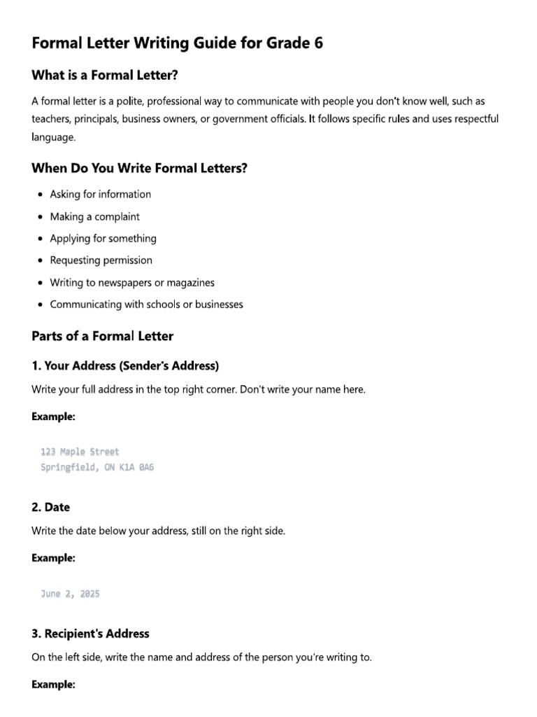 Formal Letter Writing | PDF