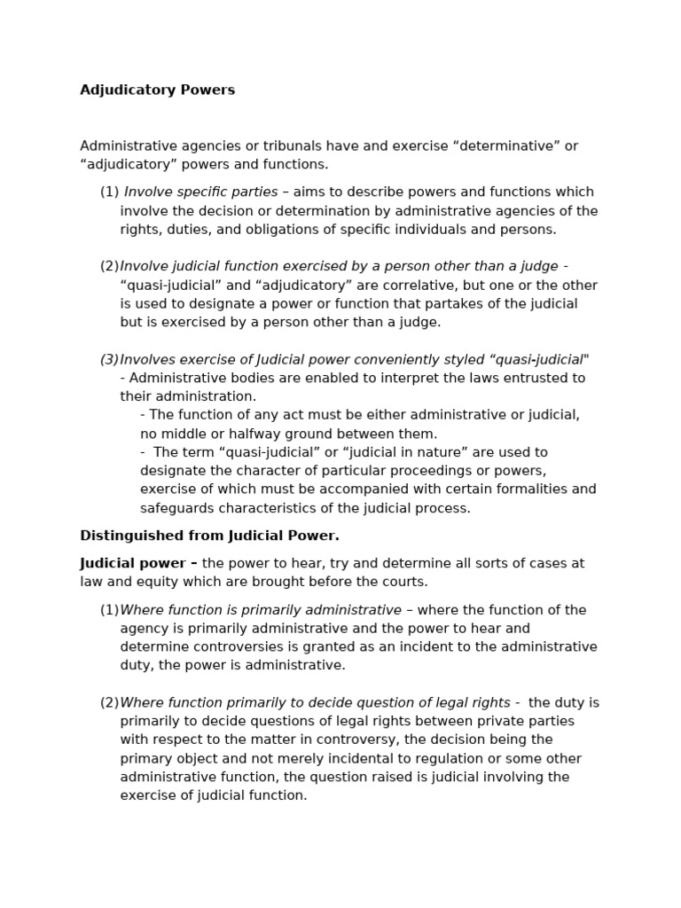 Understanding Adjudicatory Powers | PDF