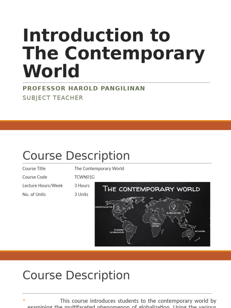 Introduction To Contemporary World | PDF | Globalization | Liberal Arts ...