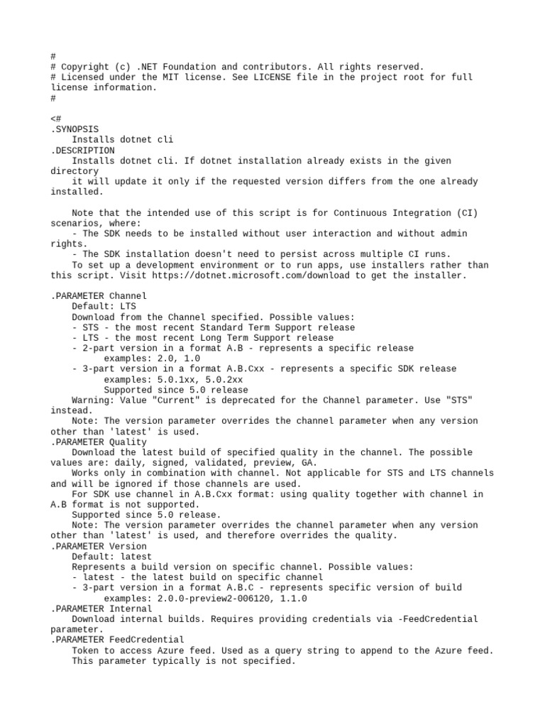 dotnet-install | PDF | Zip (File Format) | Command Line Interface