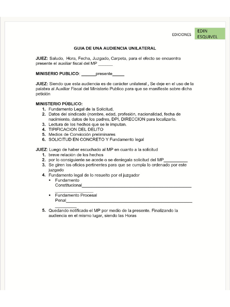 Esquemas de Audiencias Unilaterales y Bilaterales | PDF