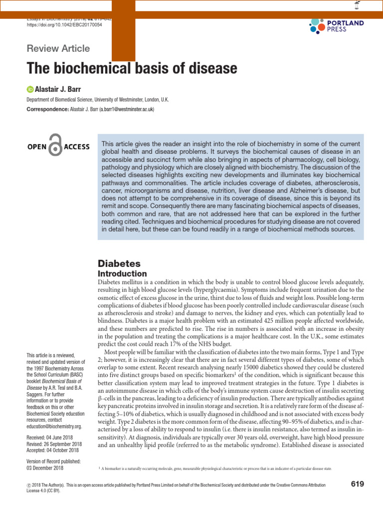 The Biochemical Basis of Disease | PDF | Lipoprotein | Cholesterol