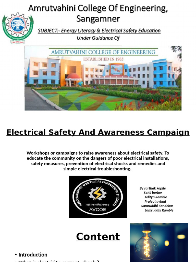 Electrical Safety Awareness Campaign | PDF | Electric Current | First Aid