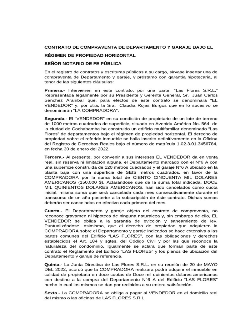 Contrato de Compraventa | PDF | Condominio | Ley común