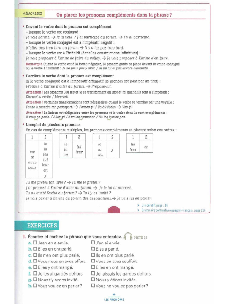 Les Doubles Pronoms | PDF